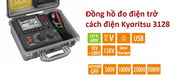 Đánh giá chi tiết đồng hồ điện trở cách điện Kyoritsu 3128